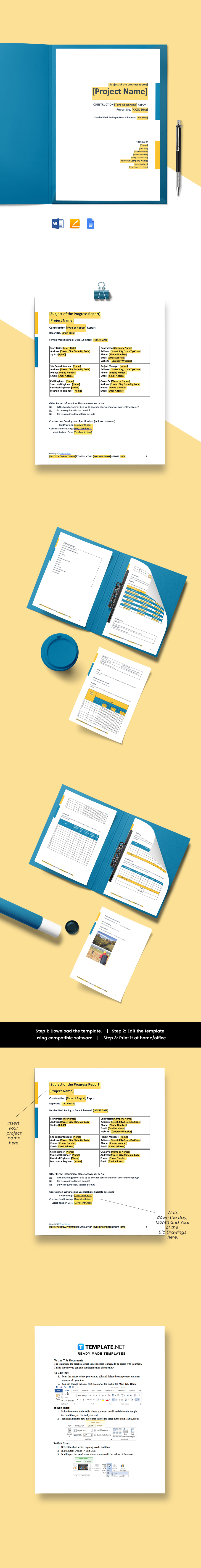 Sample Construction Report Template - Google Docs, Word | Template.net