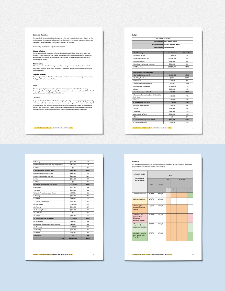 Construction Scope Management Plan Template Download In Word Google 