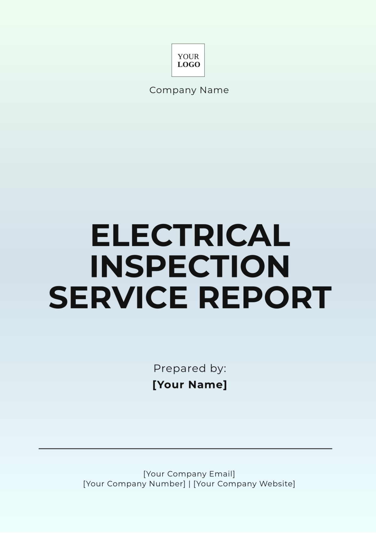 Free Electrical Inspection Service Report Template To Edit Online