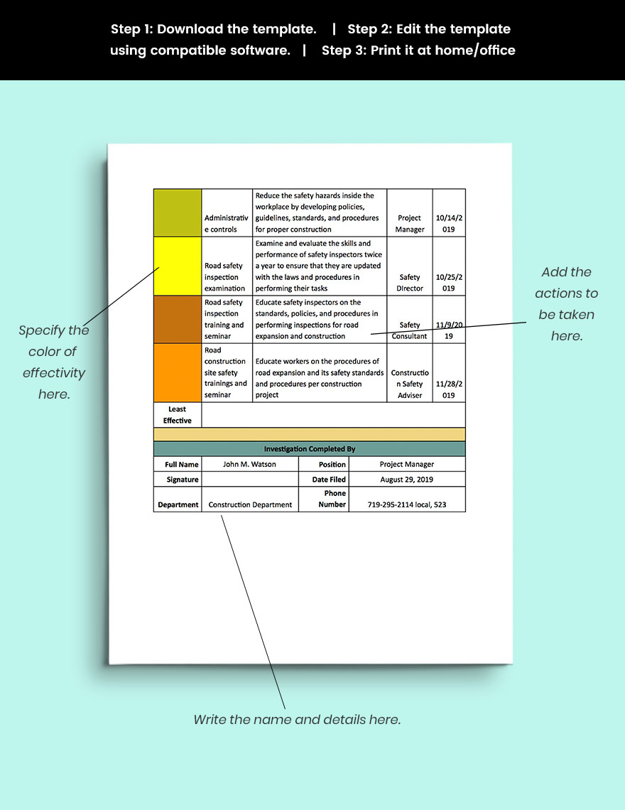 Construction Action Plan Template - Google Docs, Word, Apple Pages ...