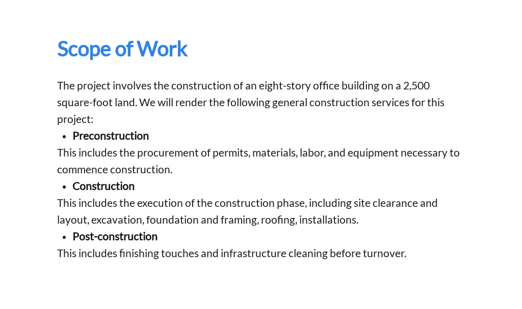 General Construction Proposal Template [Free PDF] - Google Docs, Word ...