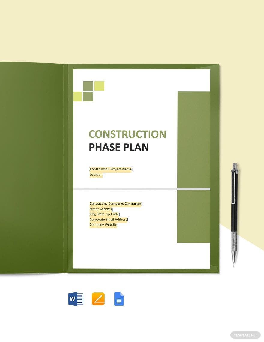Small Construction Phase Plan Template Download In Word Google Docs 