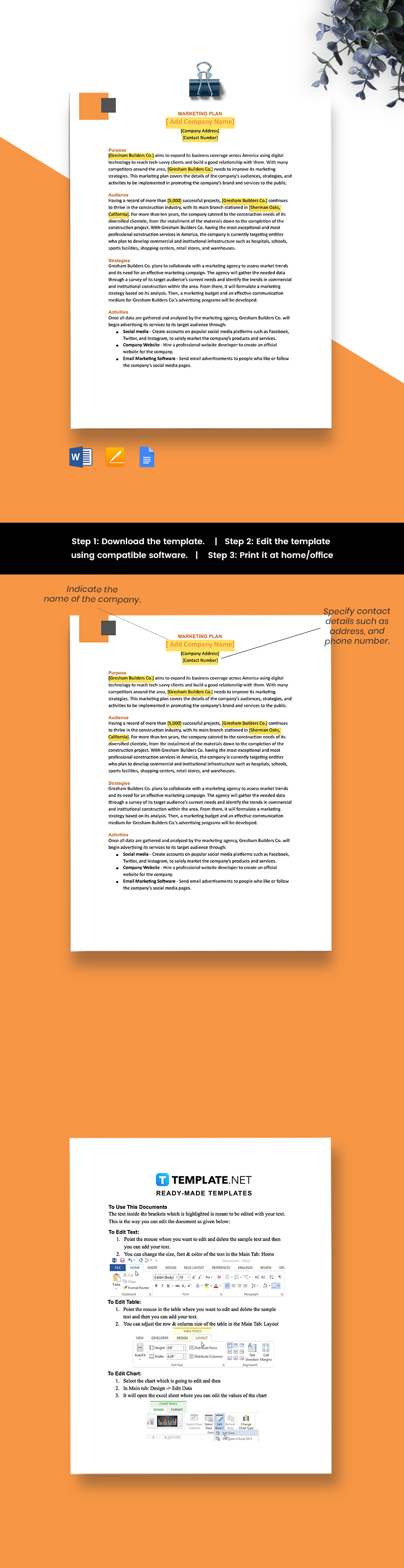 Free Modern Construction Marketing Plan Template - Google Docs, Word ...