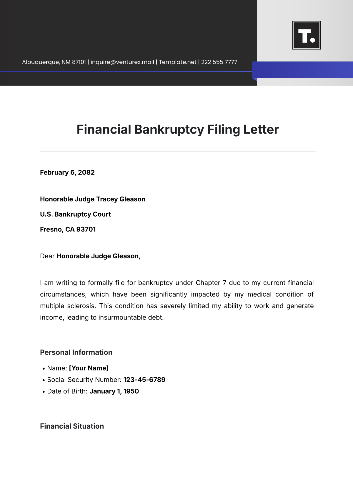 Free Letters Finance Templates Editable And Printable