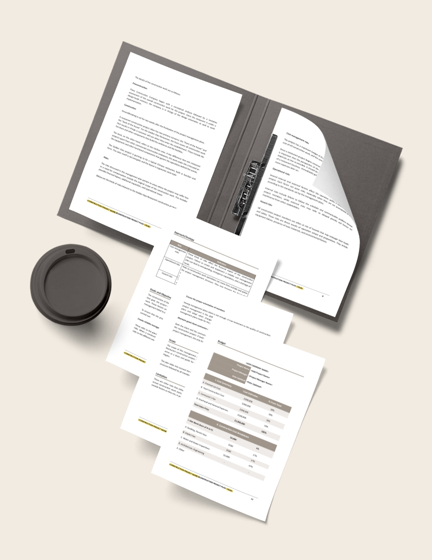 Construction Project Risk Management Plan Template - Google Docs, Word ...