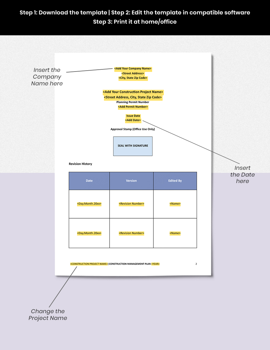 Construction Project Safety Management Plan Template - Google Docs ...