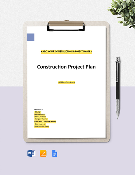 Basic Construction Management Template - Google Docs, Word, Apple Pages ...