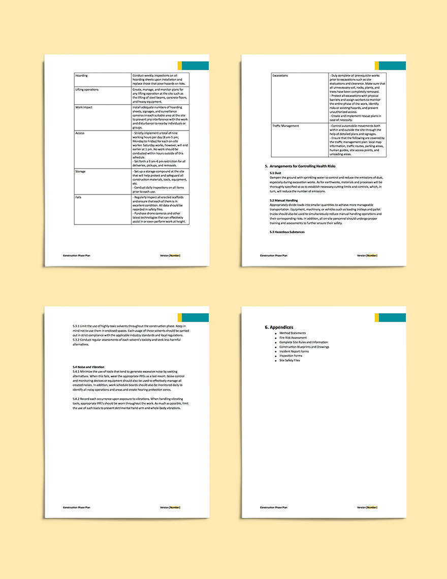 Construction Management Phase Plan Template - Google Docs, Word, Apple ...
