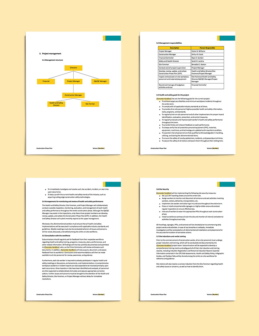 Construction Management Phase Plan Template - Google Docs, Word, Apple ...