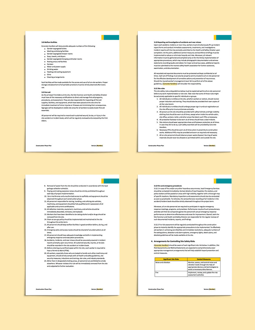 Construction Management Phase Plan Template - Google Docs, Word, Apple ...