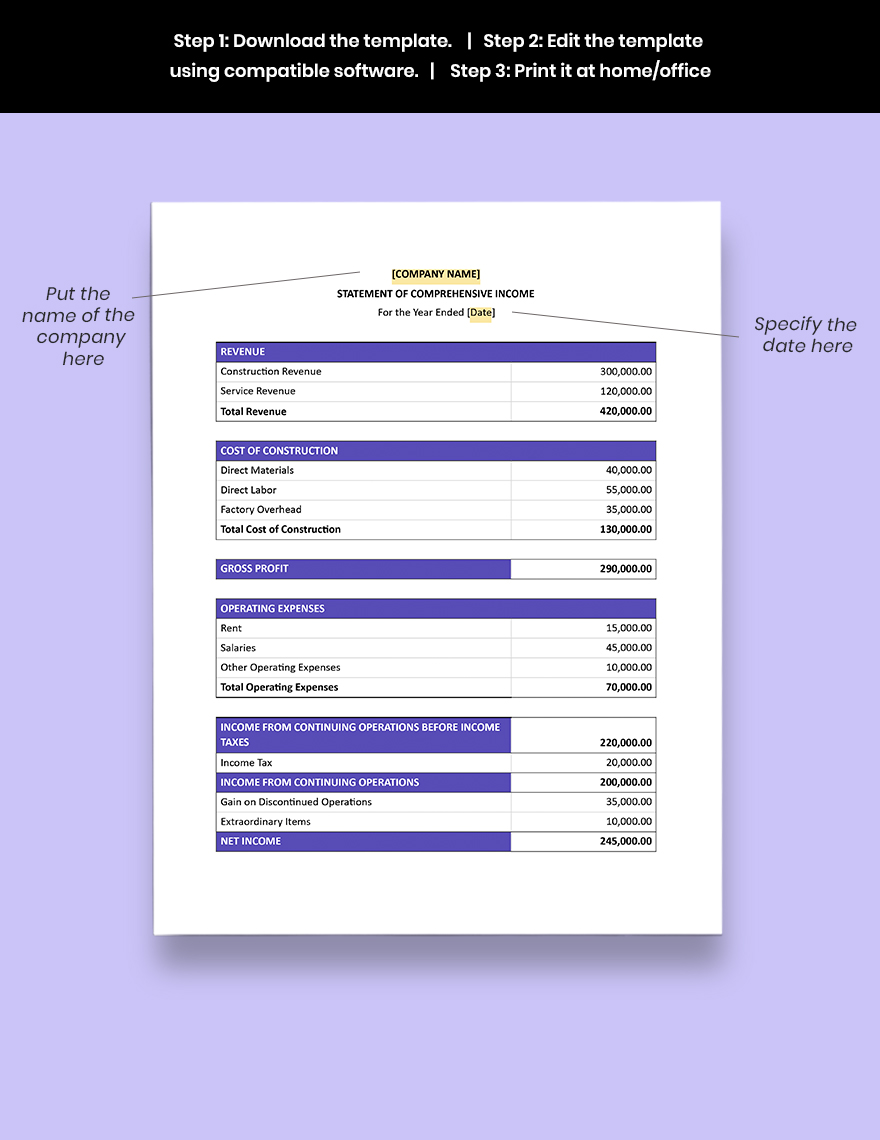 Construction Final Statement Template Download In Word Google Docs Apple Pages Template