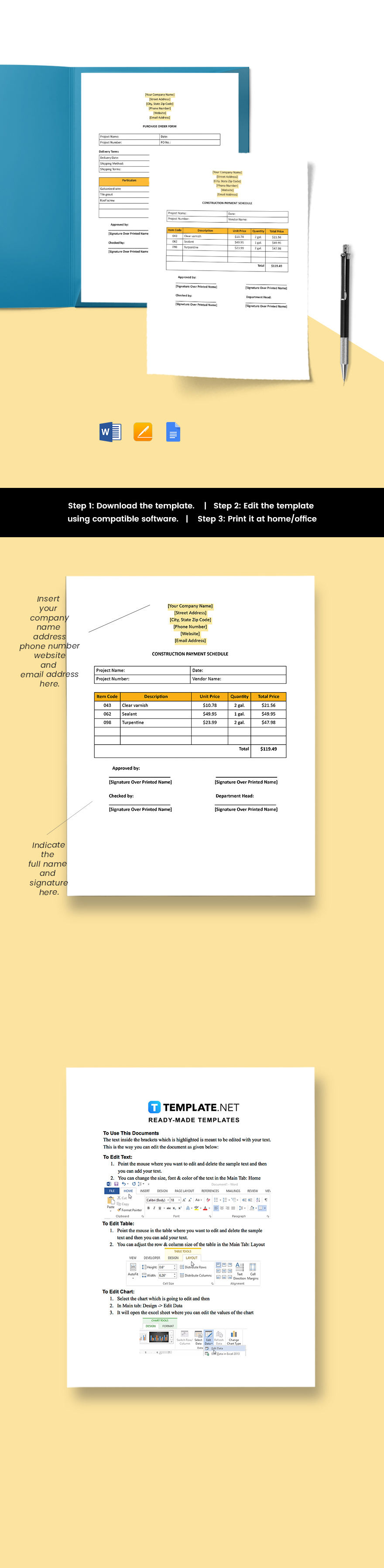 Construction Payment Cycle Template - Google Docs, Word, Apple Pages ...