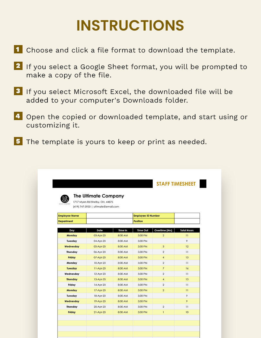 Construction Staff Timesheet Form Template - Google Docs, Google Sheets ...