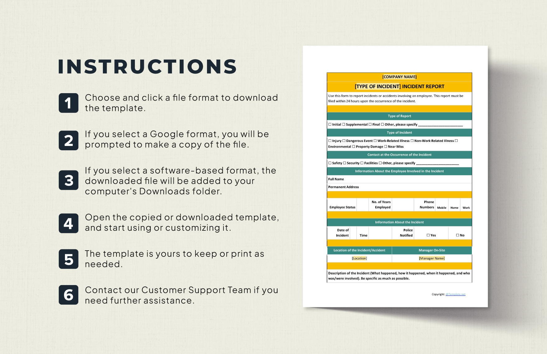 Printable Incident Report Template - Download in Word, Google Docs ...