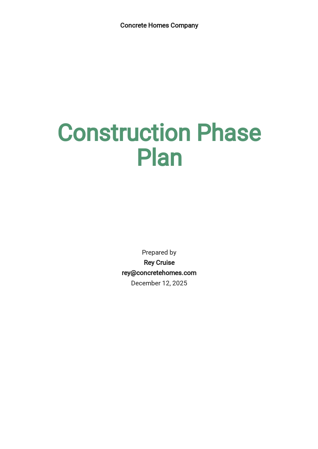 FREE Simple Construction Phase Plan Template in Google Docs, Word ...
