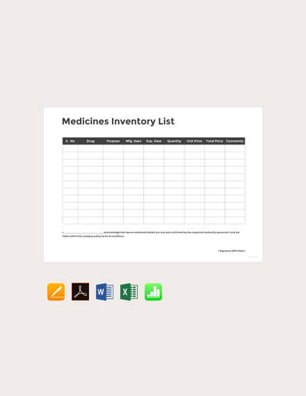 FREE Lab Inventory Template - PDF | Word (DOC) | Excel | InDesign ...