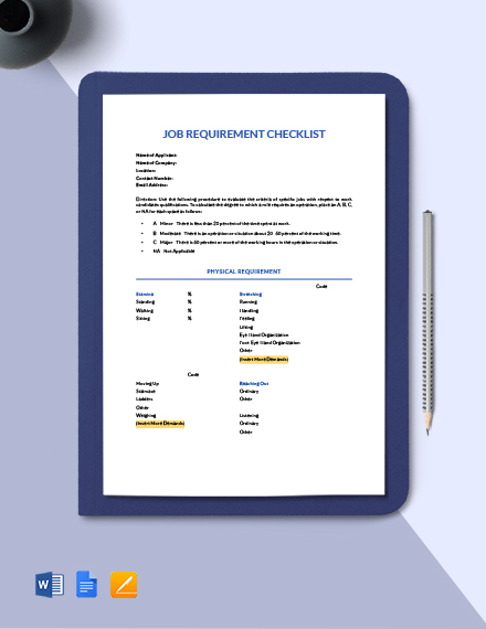 HR Staff Job Duties Checklist Template - Google Docs, Word, Apple Pages ...
