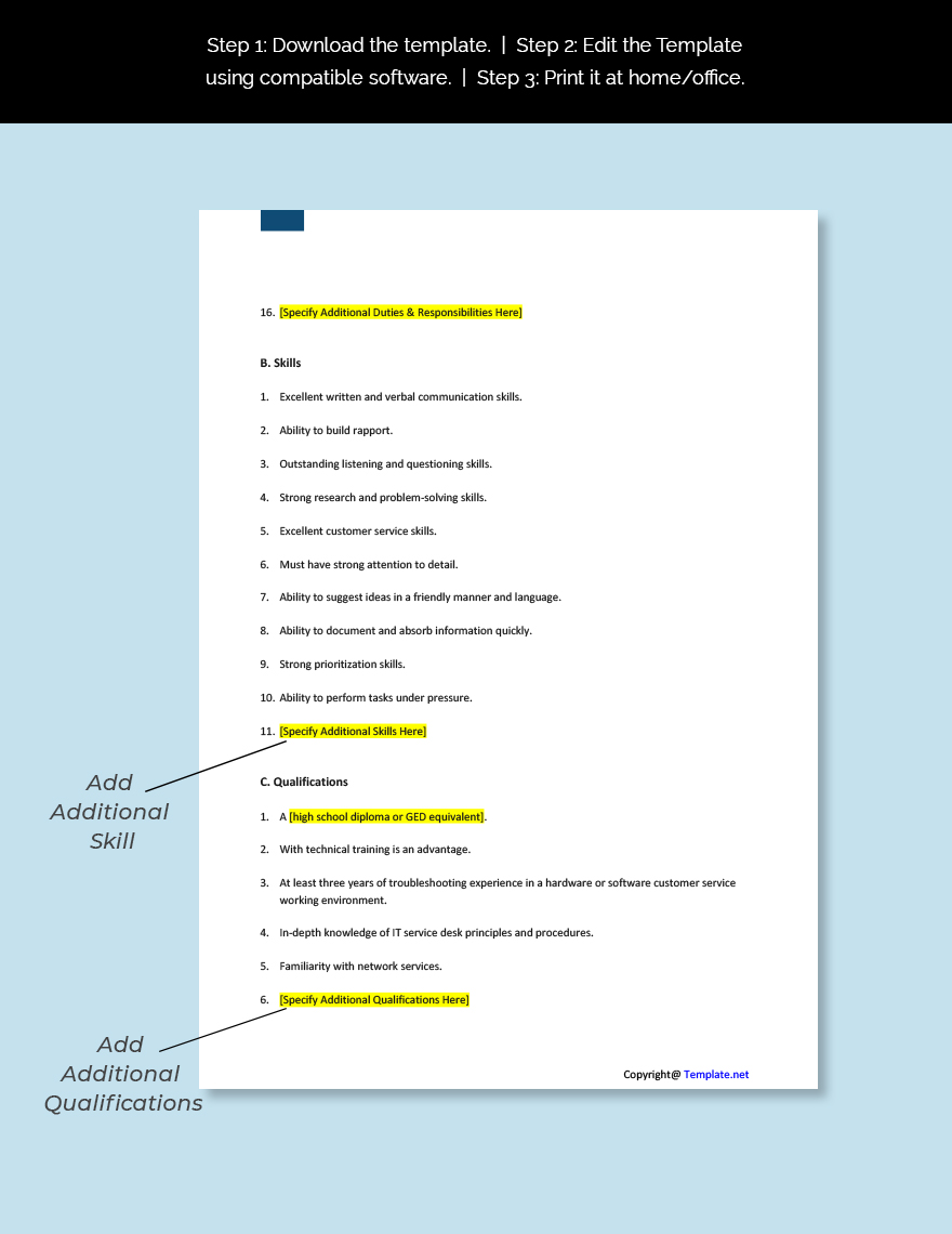 Free Help Desk Analyst Job Ad Description Template Download In Word Google Docs PDF Apple 