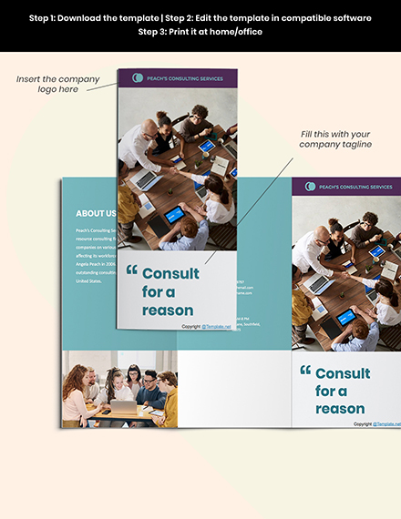 Sample HR Consulting Brochure Template - Illustrator, Word, Apple Pages ...