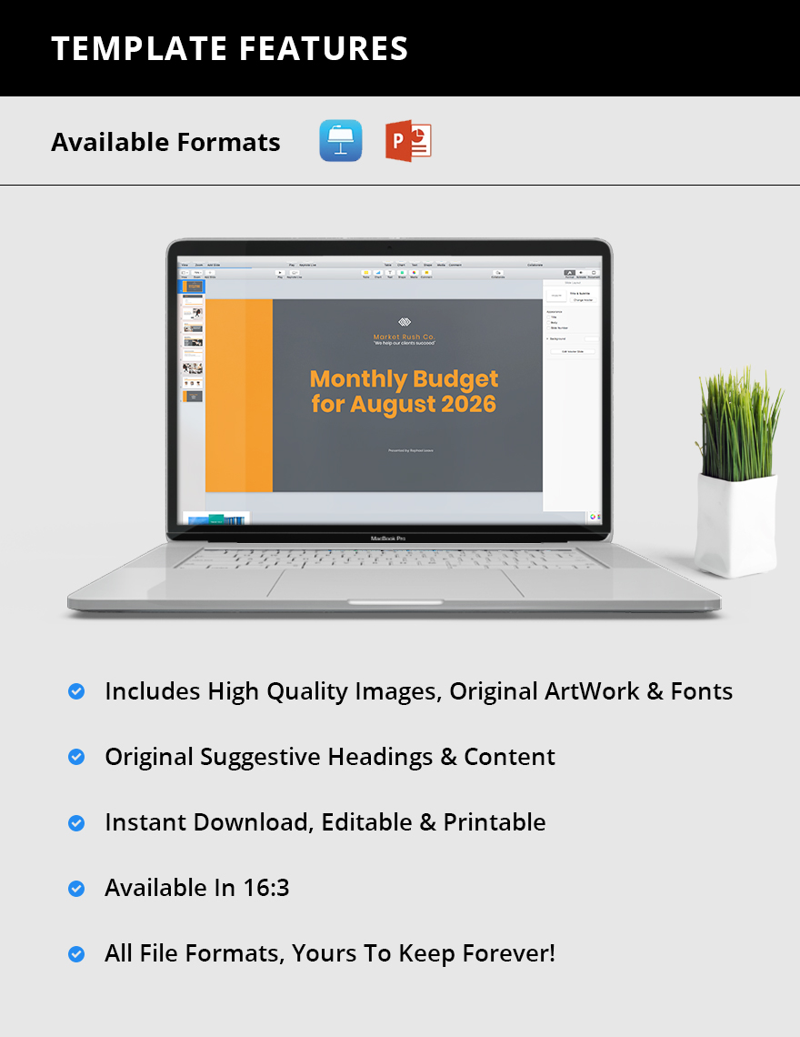 Budget Presentation Template - Apple Keynote, PowerPoint, PDF ...