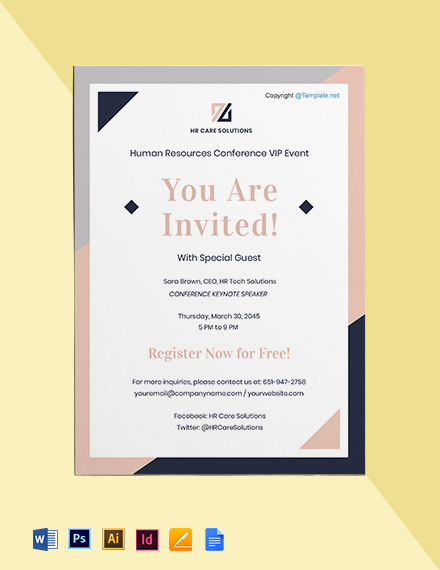 FREE Simple HR Invitation - Word | PSD | InDesign | Apple (MAC) Pages ...