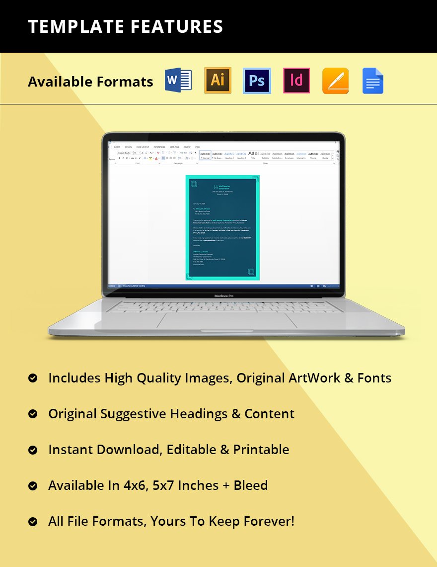 Interview Invitation Template in MS Word, InDesign, Pages, Illustrator ...