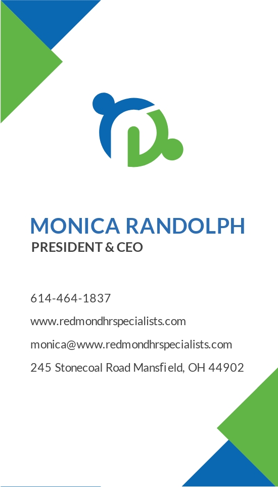 Creative HR Business Card Template [Free JPG] - Google Docs ...