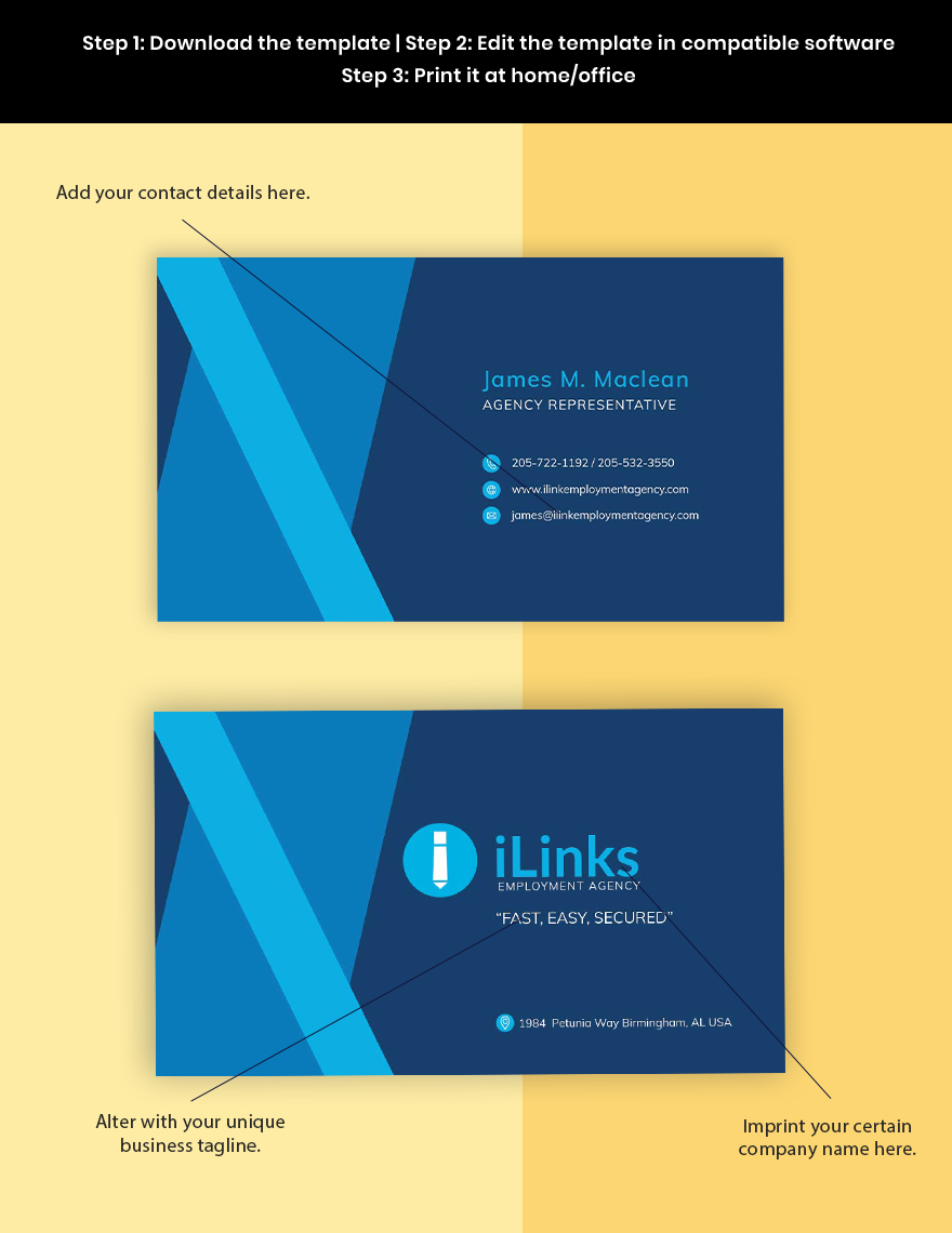 Free Sample Agency Business Card Template - Word, PSD | Template.net