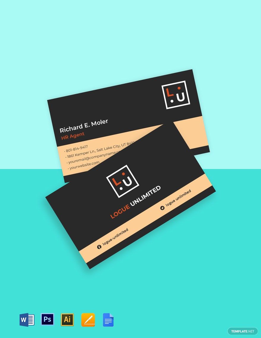 Free Sample Agency Business Card Template - Word, PSD | Template.net
