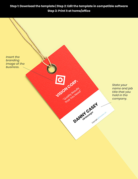 HR Manager Name Tag Template - Google Docs, Illustrator, Word, Apple ...