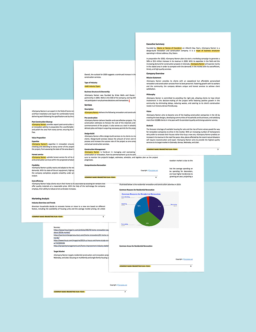 Free Free Modern Construction Marketing Plan Template - Google Docs ...