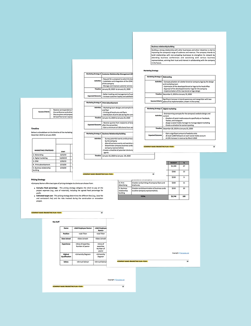 Free Free Modern Construction Marketing Plan Template - Google Docs ...