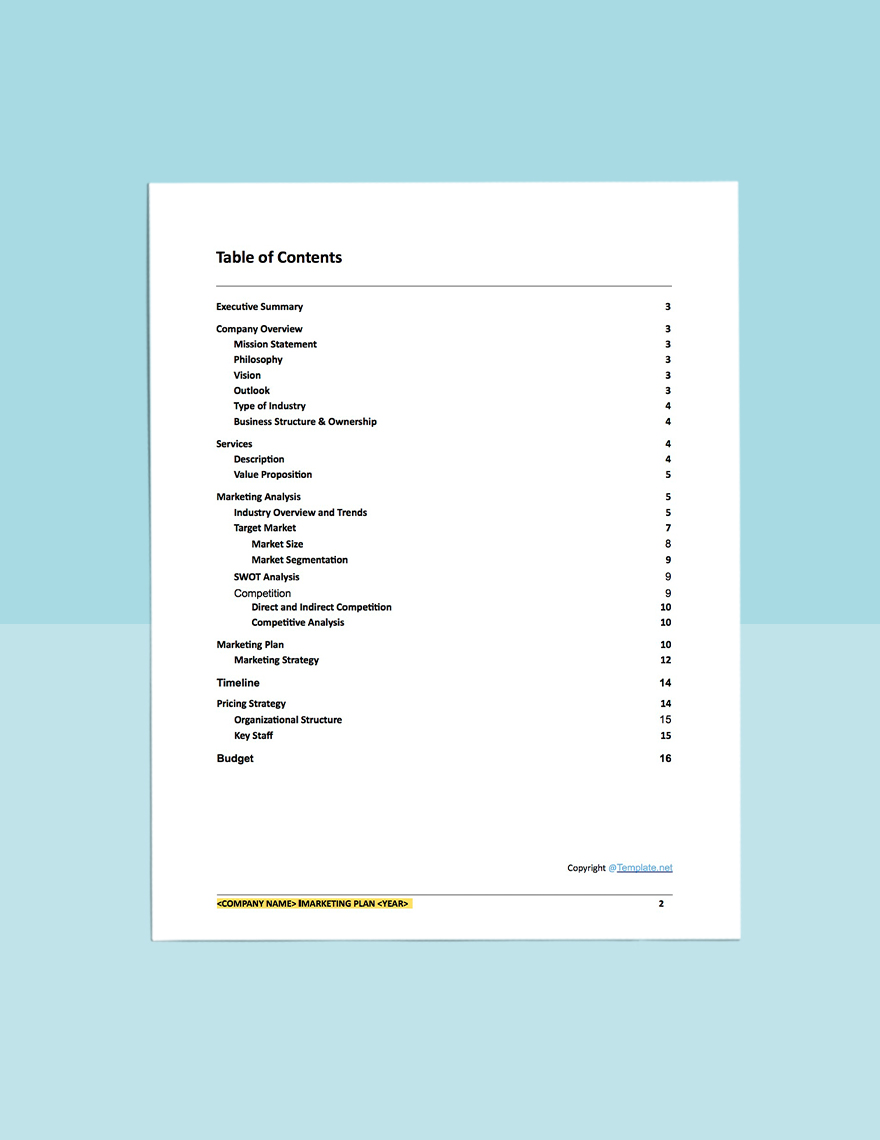 Free Modern Construction Marketing Plan Template - Google Docs, Word ...