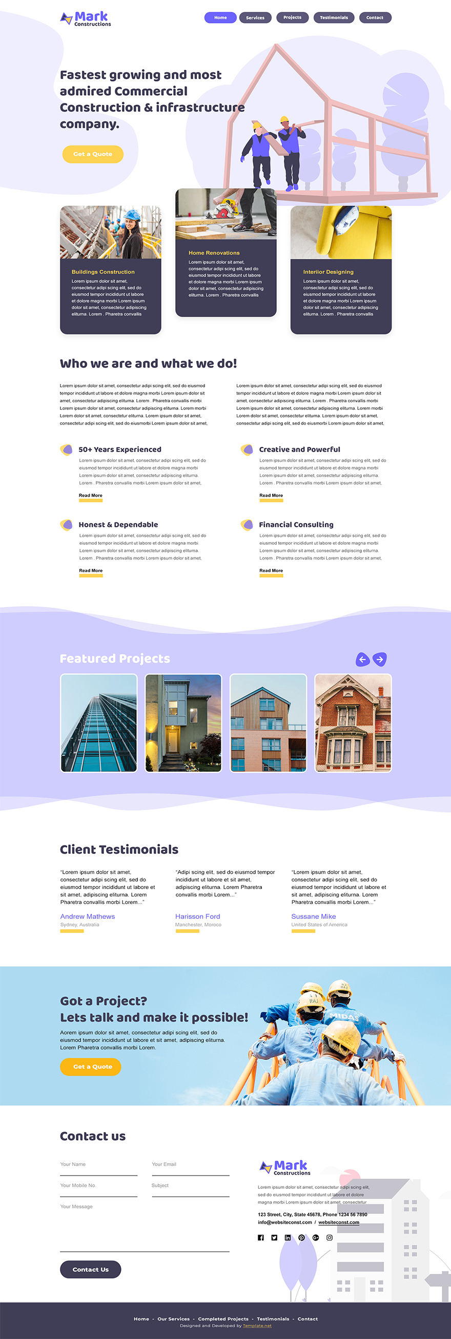 Building Company Website Template - HTML5, PSD | Template.net