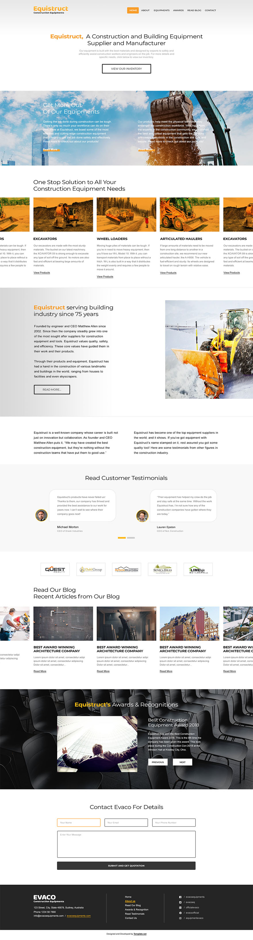 Free Construction Builder WordPress Theme/Template - Wordpress | Template.net
