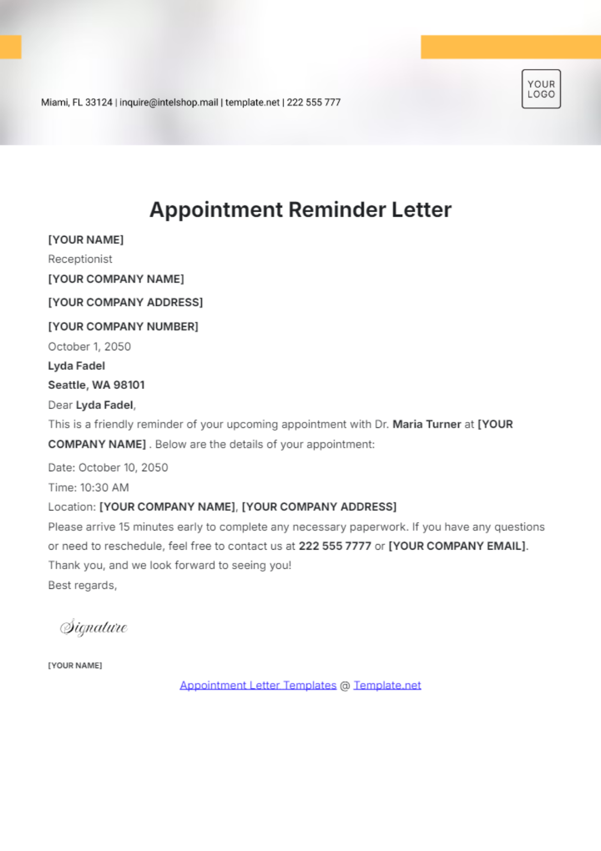 Free Acting Appointment Letter Template To Edit Online