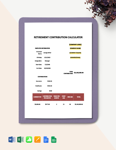 FREE Benefits Calculator - Word | Google Doc | Apple (MAC) Pages ...