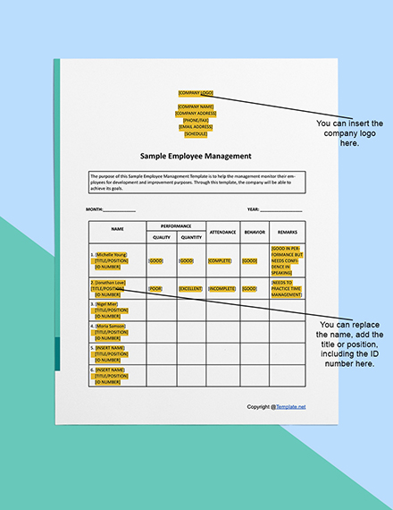 Free Sample Employee Management Template - Google Docs, Word | Template.net