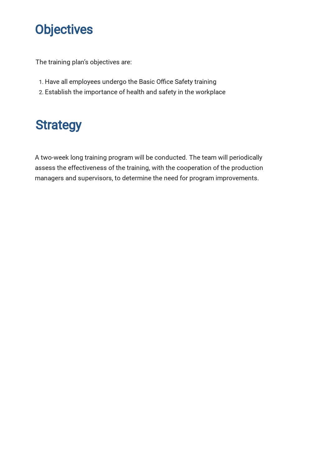 Sample Training Plan Template - Google Docs, Word, Apple Pages, PDF ...