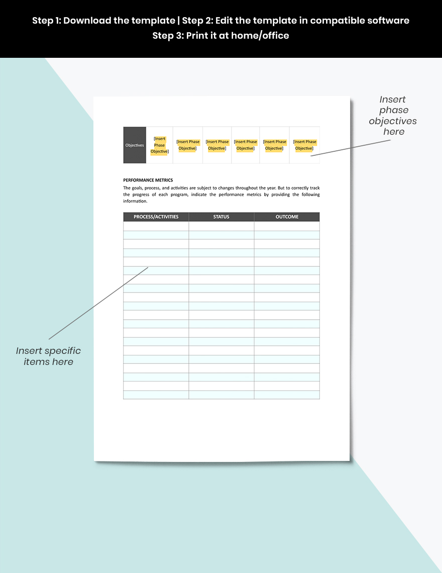 Annual Training Plan Template Google Docs Word Apple Pages 
