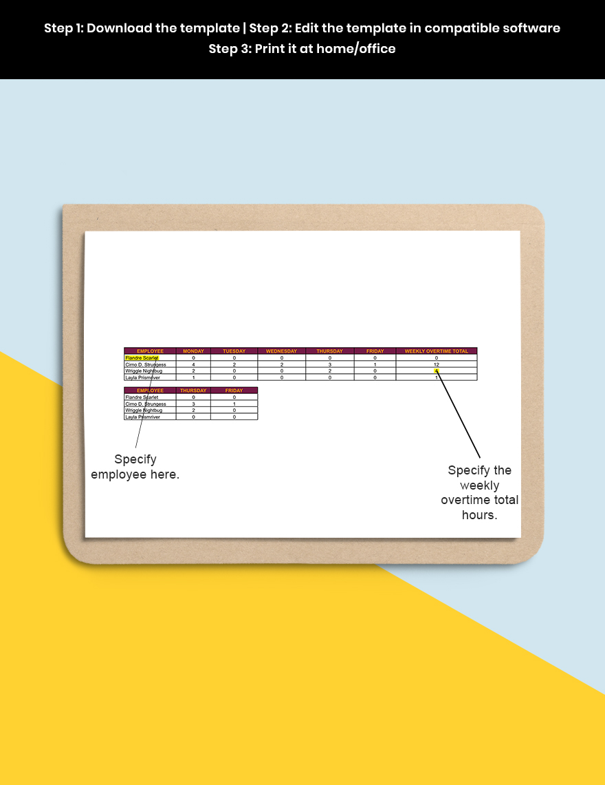 Free Overtime Dashboard Template - Google Sheets, Excel, Apple Numbers ...