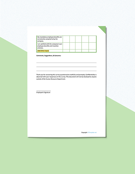 Free Sample Employee Satisfaction Survey Template - Google Docs, Word ...