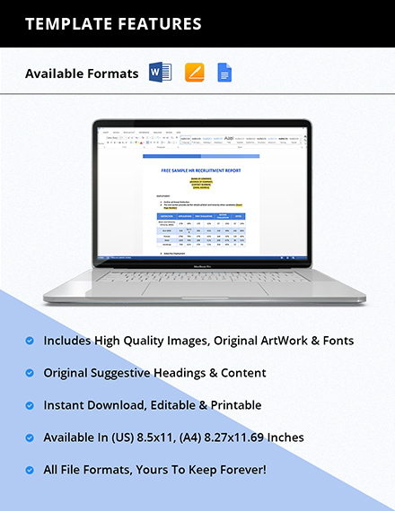 Sample HR Recruitment Report Template - Google Docs, Word | Template.net