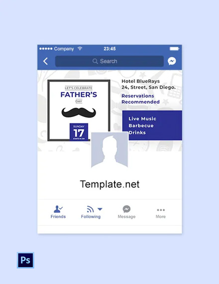 Free Father's Day Facebook Cover Template - PSD | Template.net