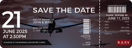 Flight Boarding Pass Wedding Invitation Template in Adobe Photoshop ...