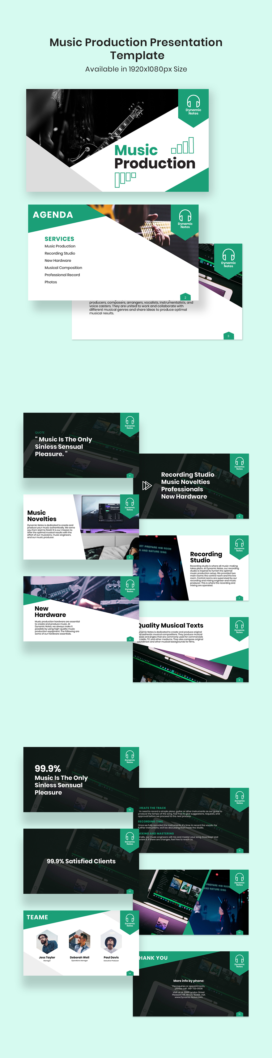 Music Production Presentation Template - Illustrator, Apple Keynote ...