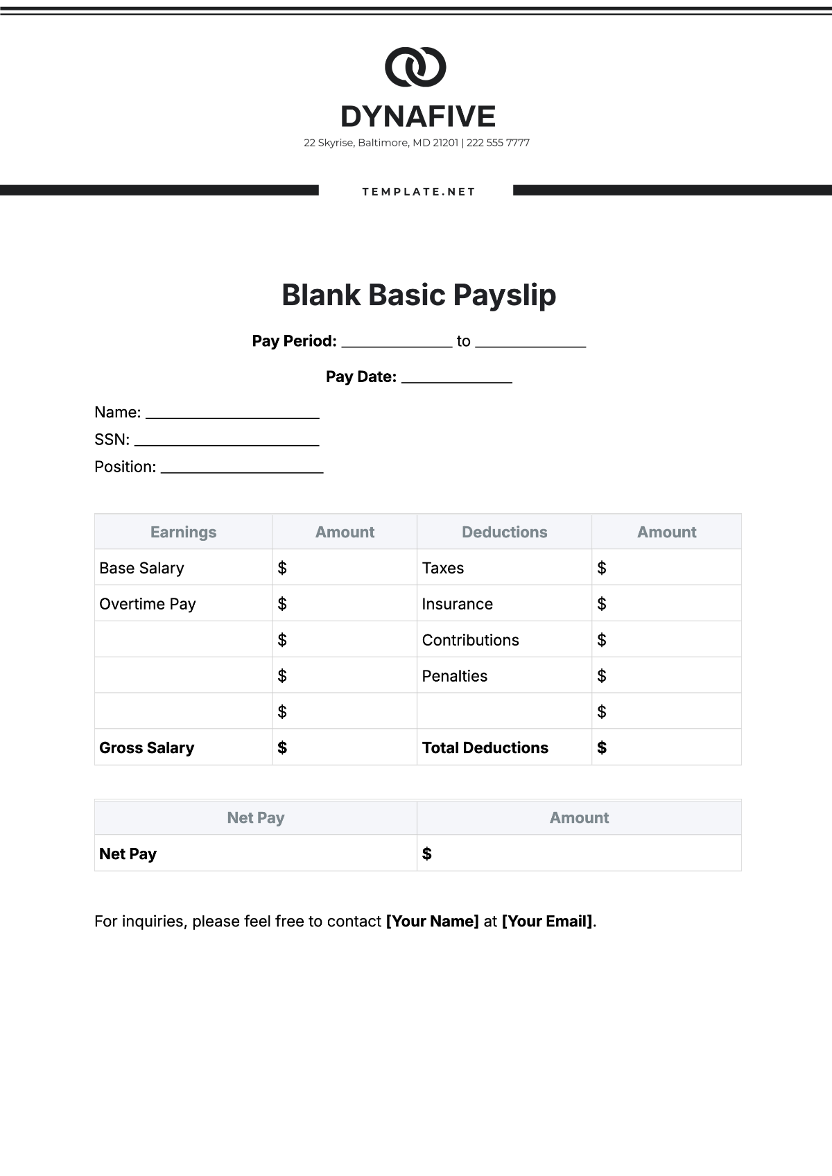 Free Payslip Templates To Edit Online Free Payslip Templates To Edit Online