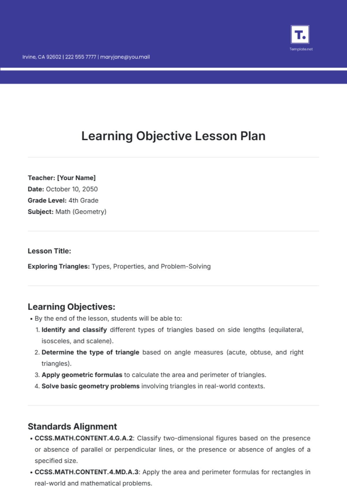 Free Summer Lesson Plan Template To Edit Online