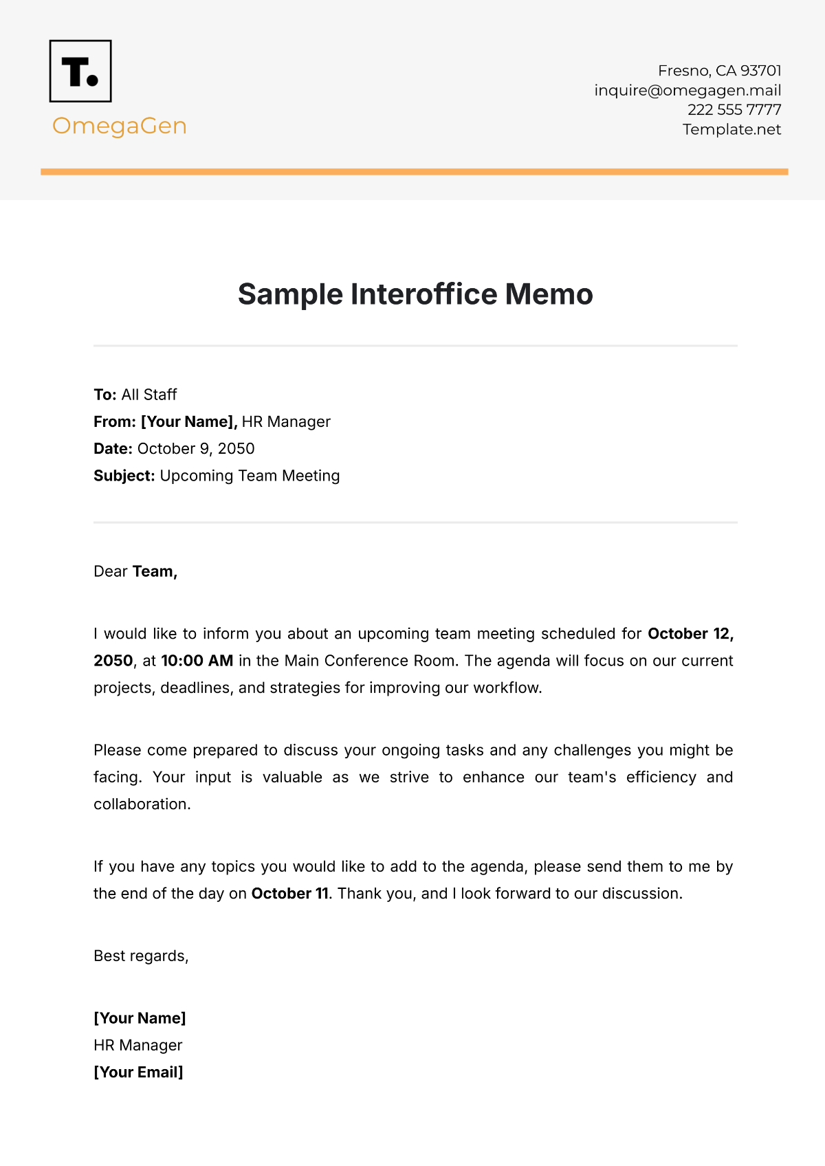Free Office Memo Templates To Edit Online And Print