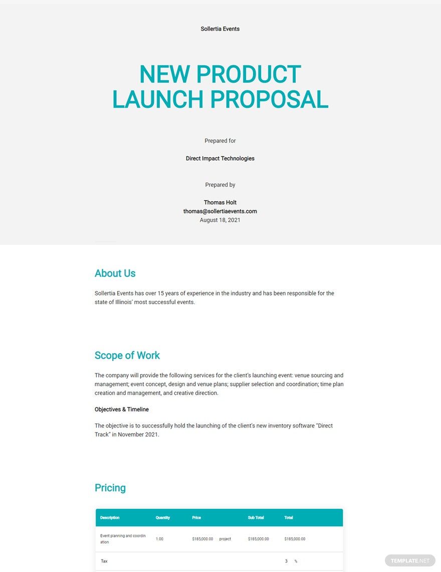 Free Sample Product Proposal Template - Google Docs, Word, Apple Pages ...